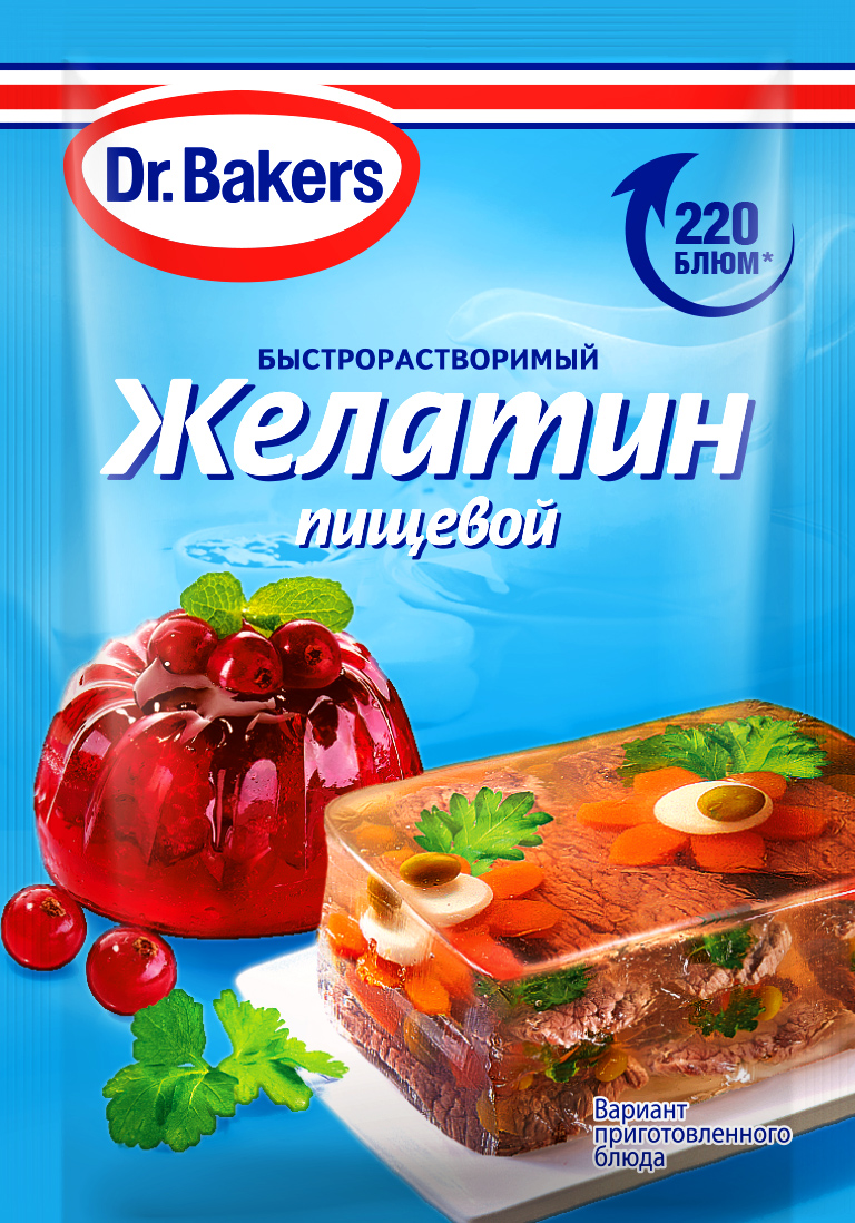 Желатин пищевой, 10 г - ассортимент Dr. Bakers